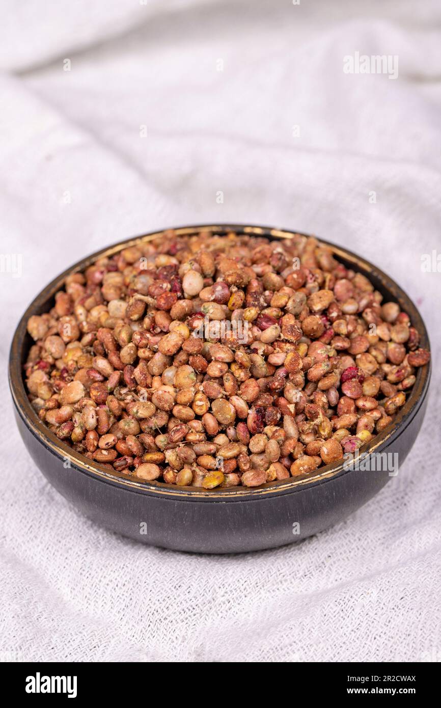 Sumac seeds. Dried sumac berries on white background. Spice concept ...