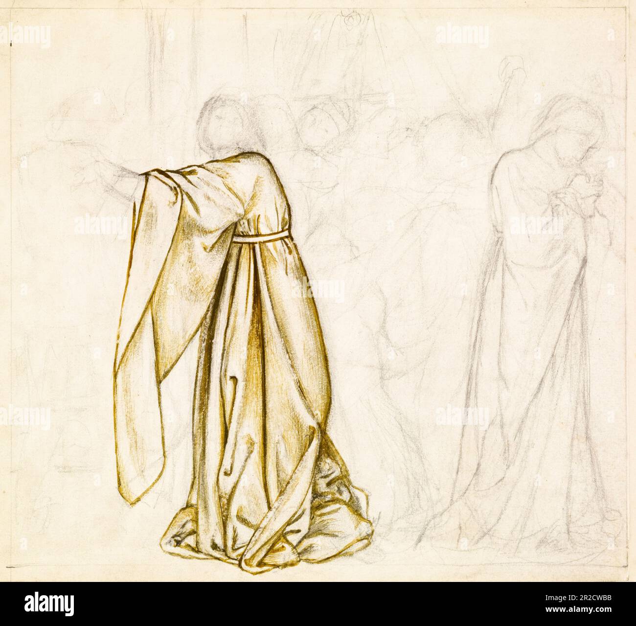 William Morris, Study for a Composition, possibly, Tristram and Iseult ...