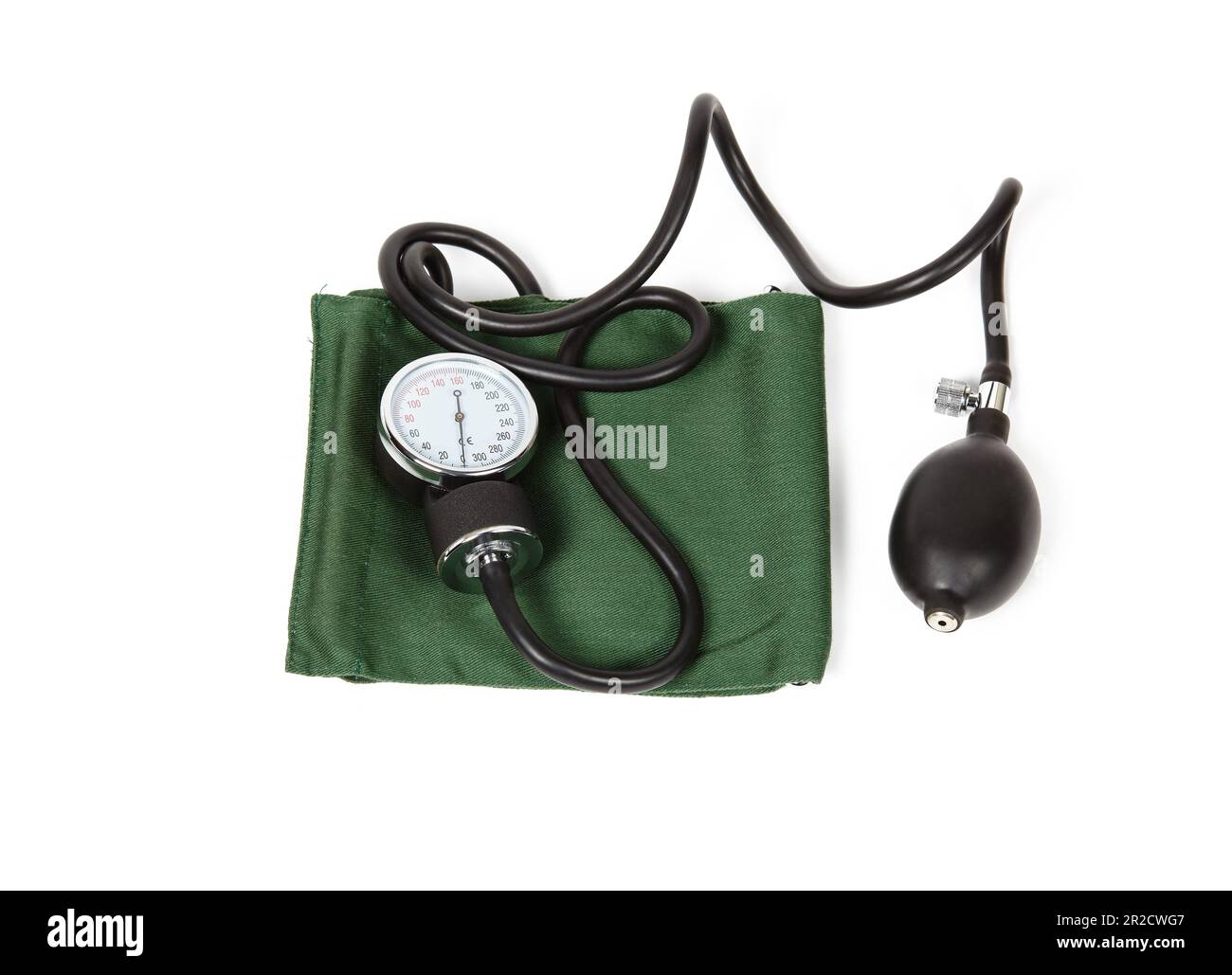 Medical sphygmomanometer on a white background. Mechanical blood ...