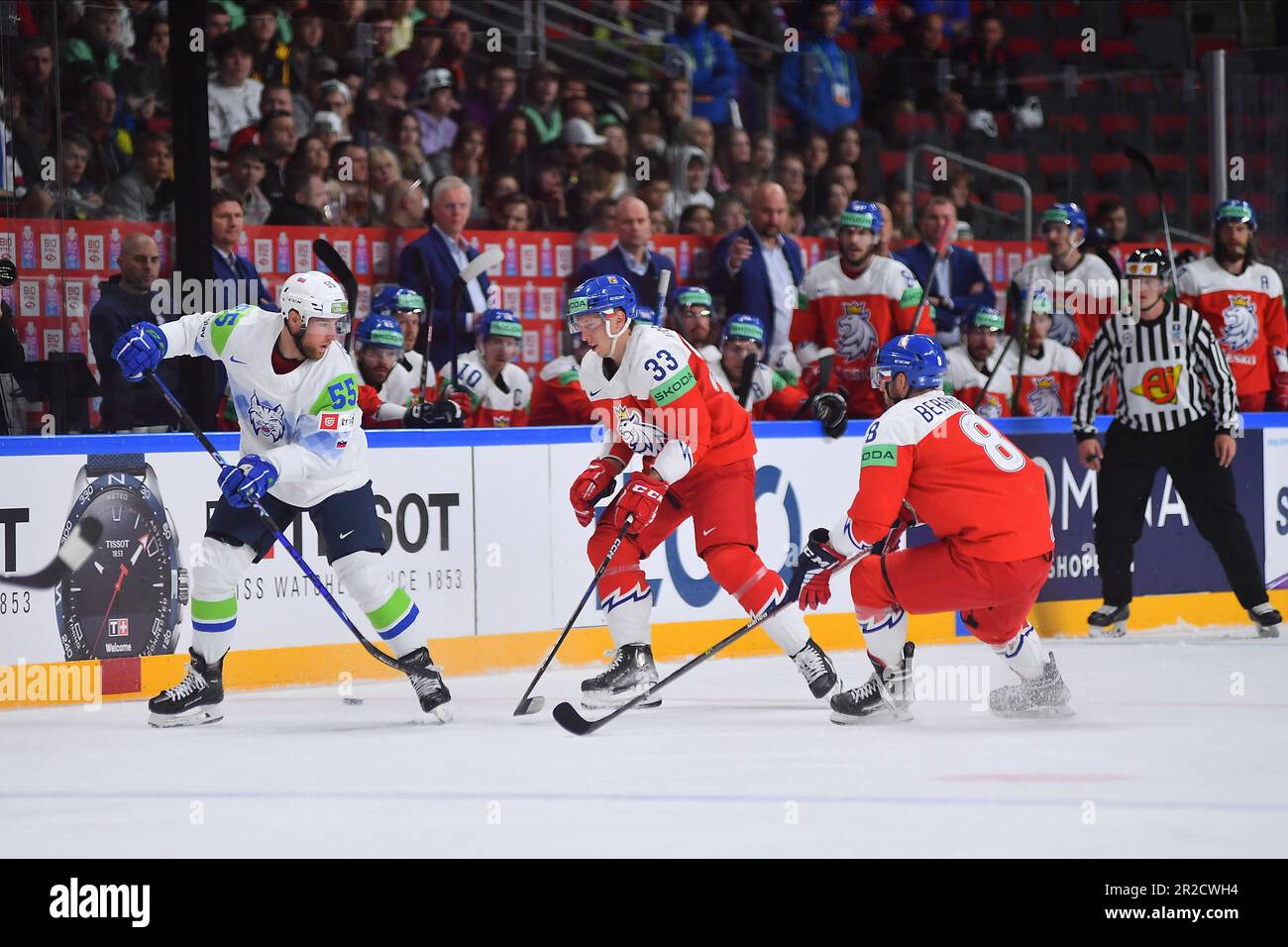 LATVIA, RIGA - 18.05.23: Game Czech Republic vs Slovenia. IIHF 2023 Ice ...