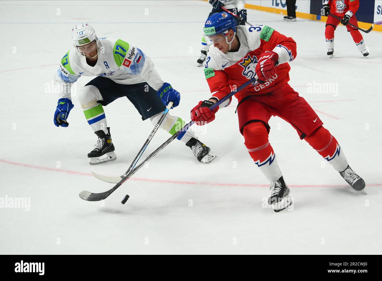 LATVIA, RIGA - 18.05.23: PAVLIN Ziga, KOSTALEK Jan. Game Czech Republic ...