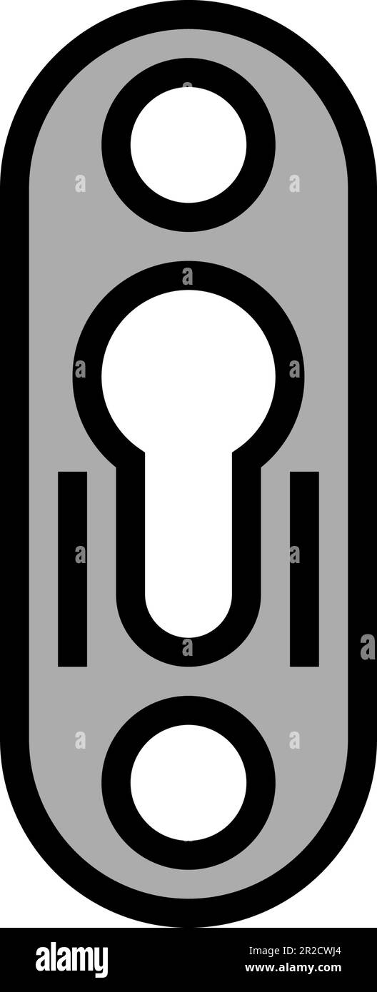 keyhole plate hardware furniture fitting color icon vector illustration ...