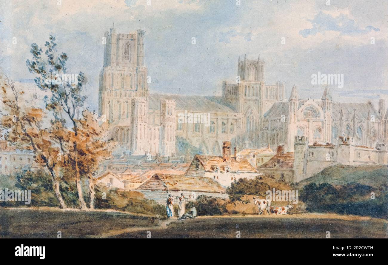 JMW Turner, View of Ely Cathedral, landscape painting circa 1796 Stock ...