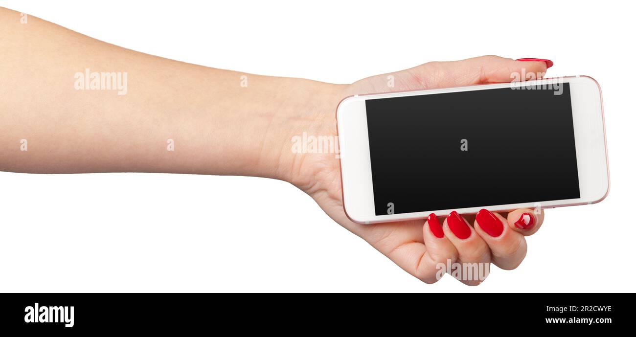 Smart Phone on Hand Isolated Stock Photo - Alamy