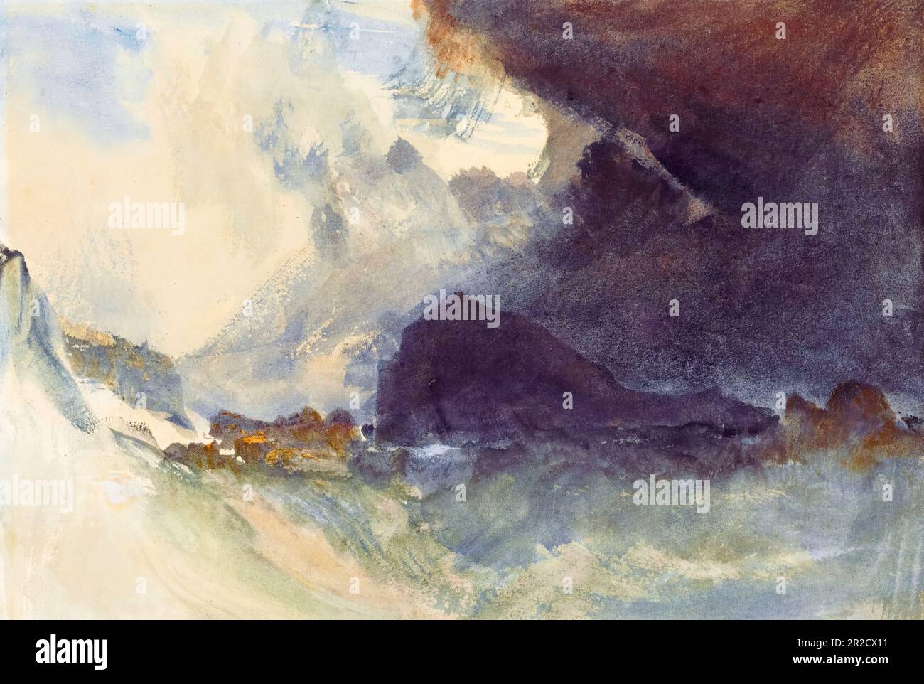 JMW Turner, The Mewstone, Devon, landscape painting before 1851 Stock ...