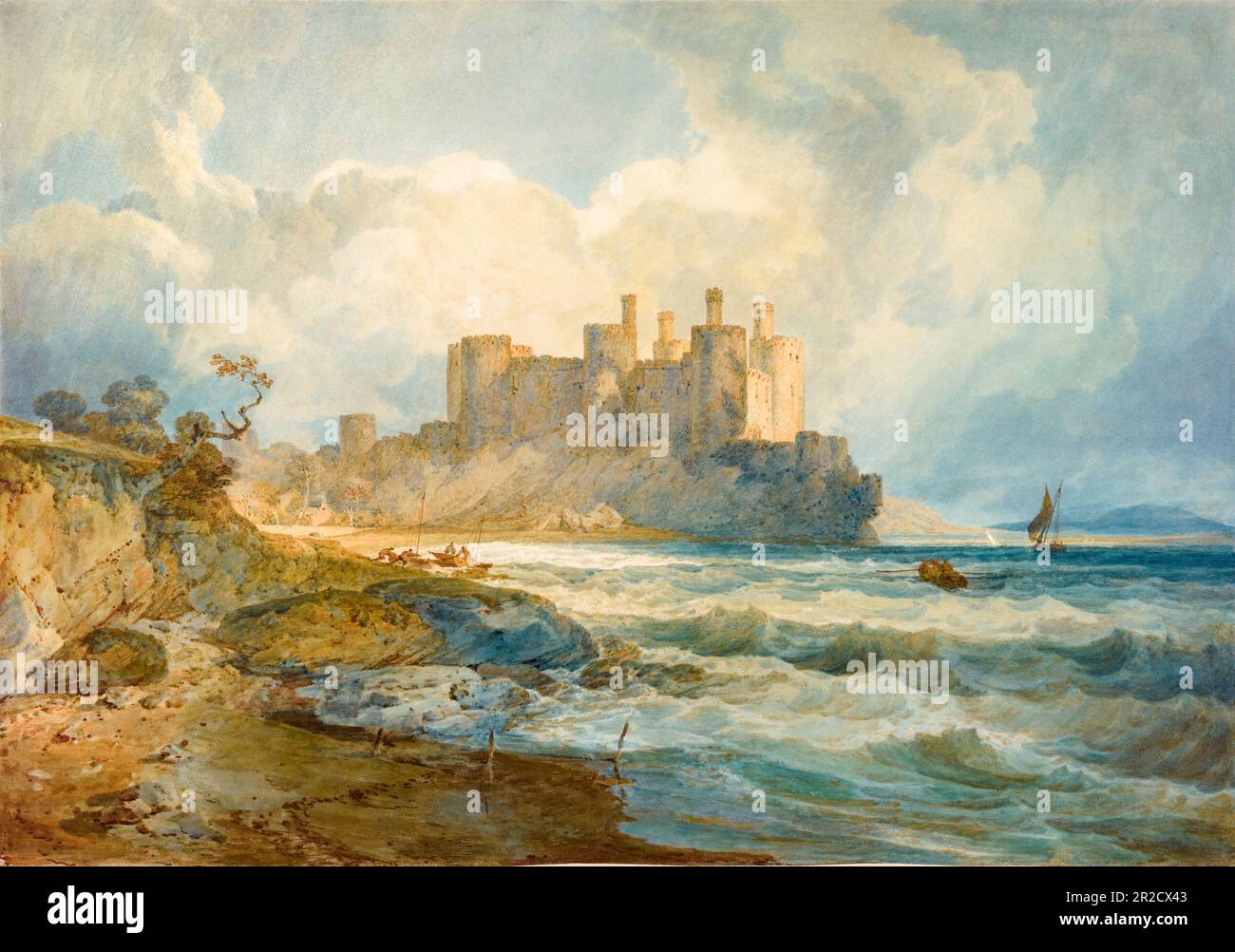 Conway Castle (Conwy Castle), North Wales, landscape painting by JMW ...