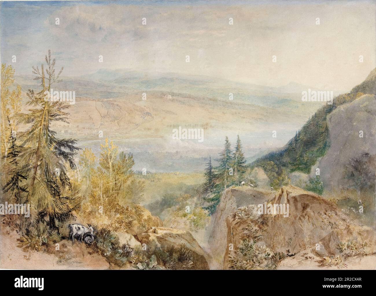 JMW Turner, View of Farnley Hall in Yorkshire, landscape painting 1808 ...
