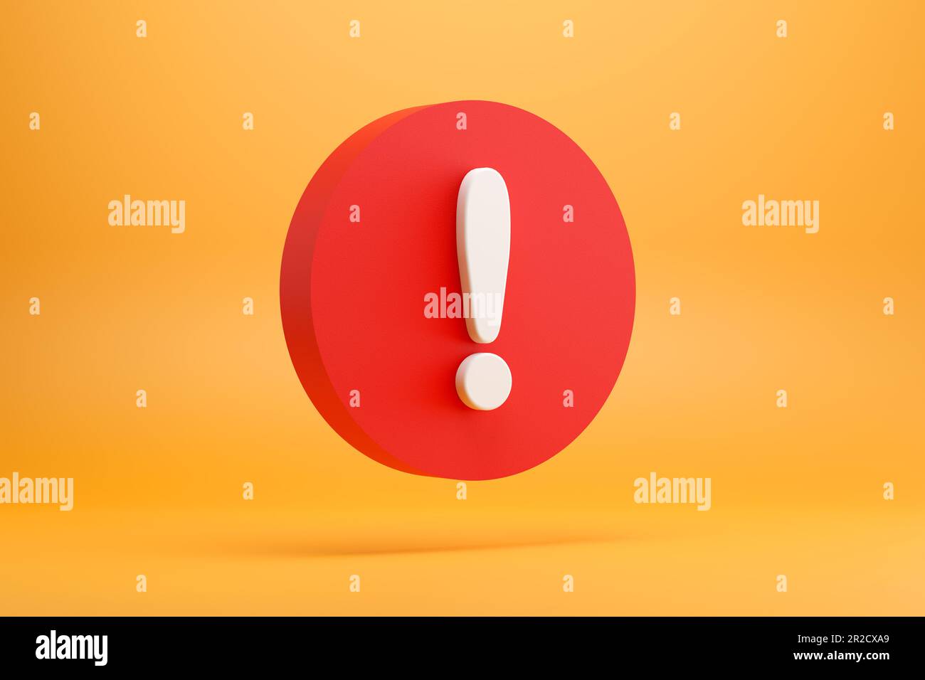 Red exclamation mark symbol on yellow background. Risk, attention ...