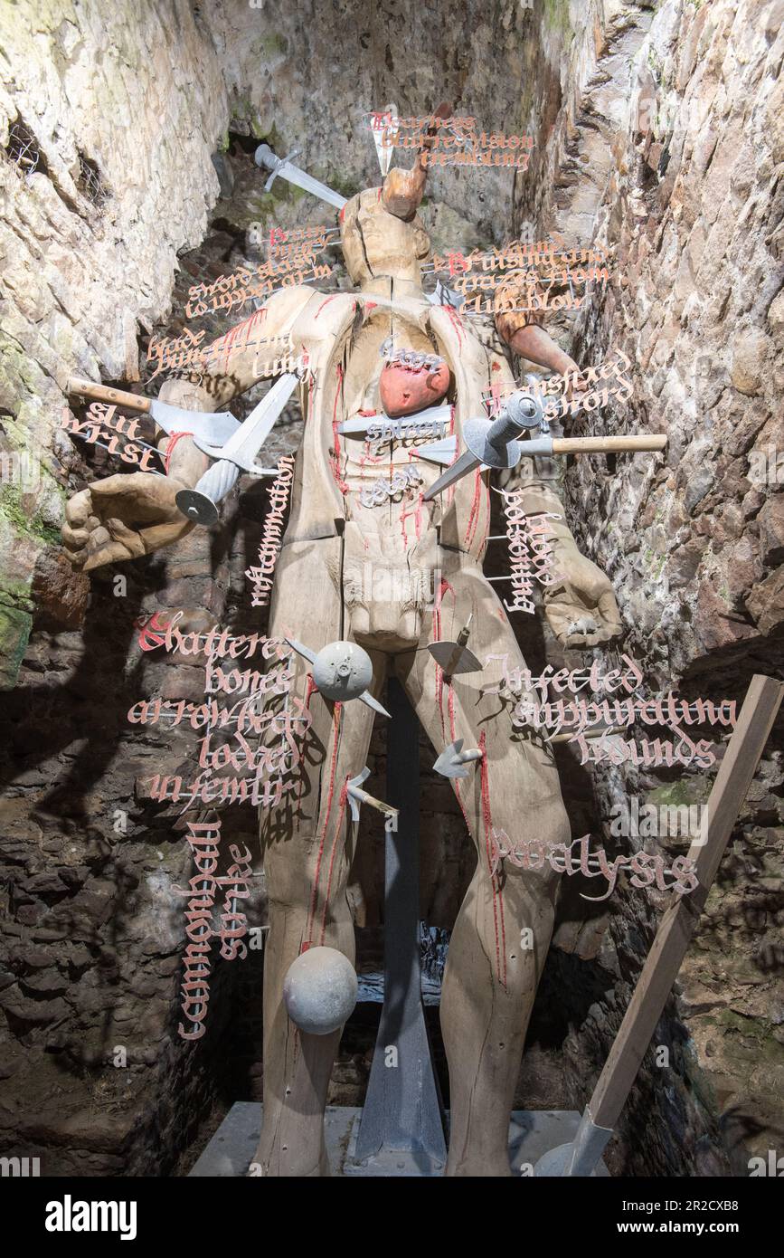 Tall annotated figure at gorey castle interestingportrayal of battle ...