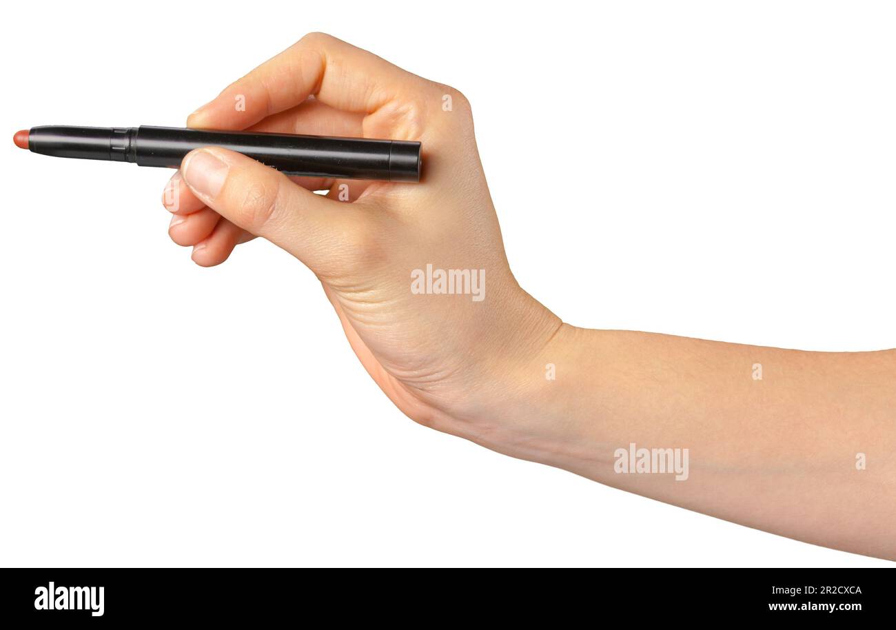 woman hand holding face brush Stock Photo - Alamy