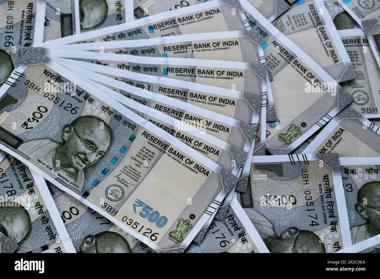 16 May 2023, Pune, India, Indian currency 500 rupees banknotes ...