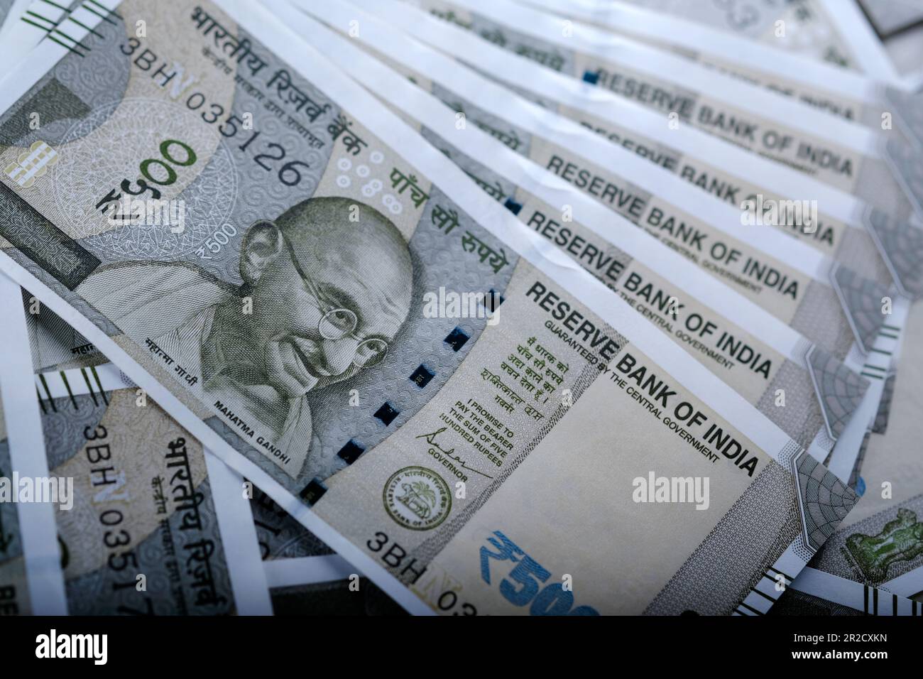 16 May 2023, Pune, India, Indian currency 500 rupees banknotes ...