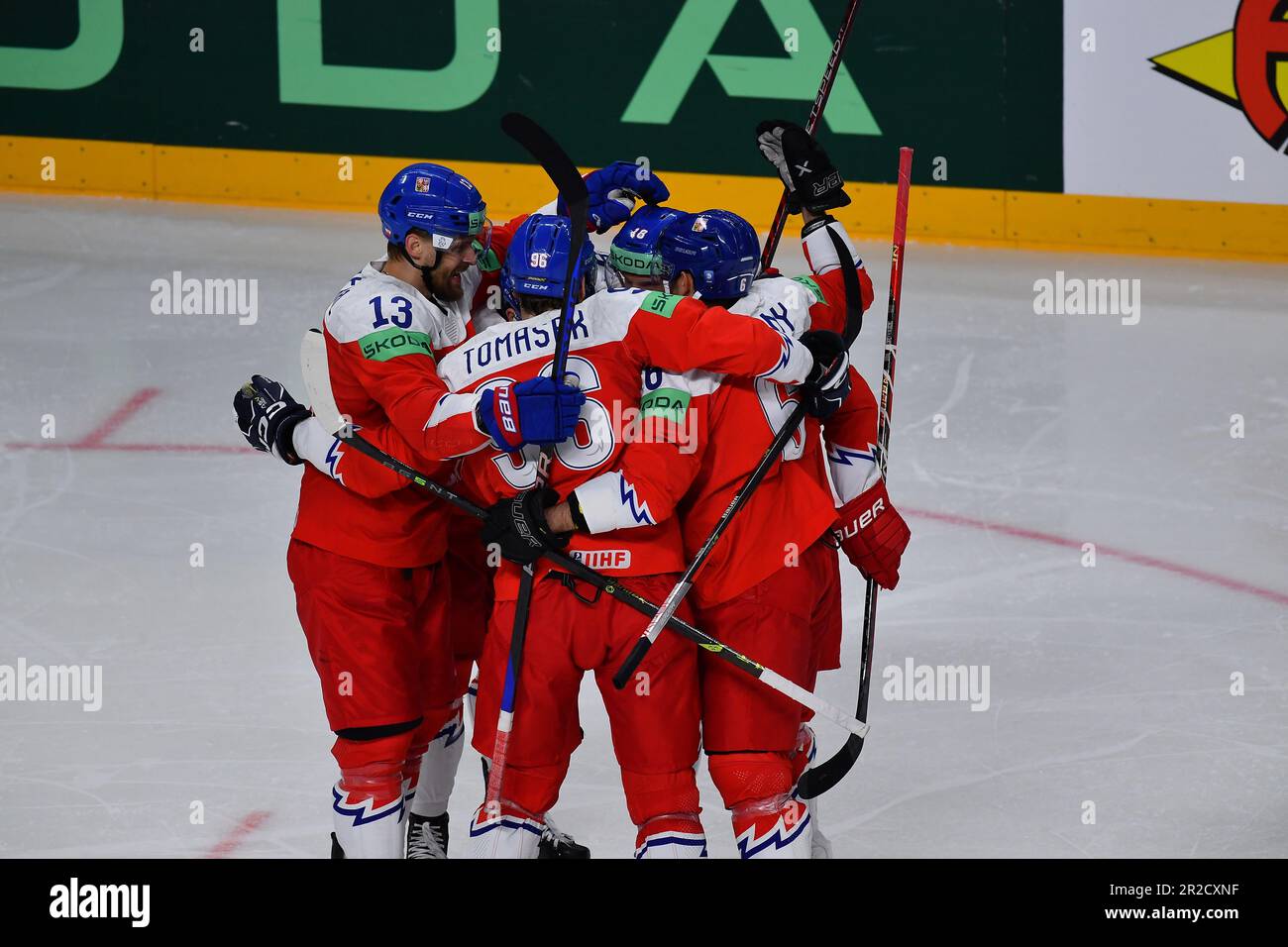 LATVIA, RIGA - 18.05.23: KAUT Martin, KUBALIK Dominik, KEMPNY Michal ...