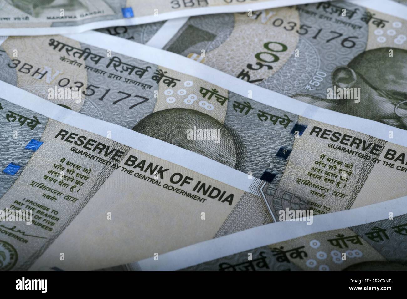 16 May 2023, Pune, India, Indian currency 500 rupees banknotes ...