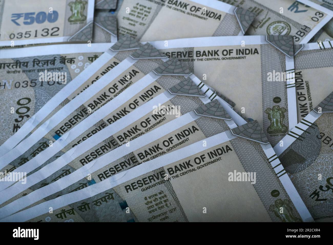 16 May 2023, Pune, India, Indian currency 500 rupees banknotes ...