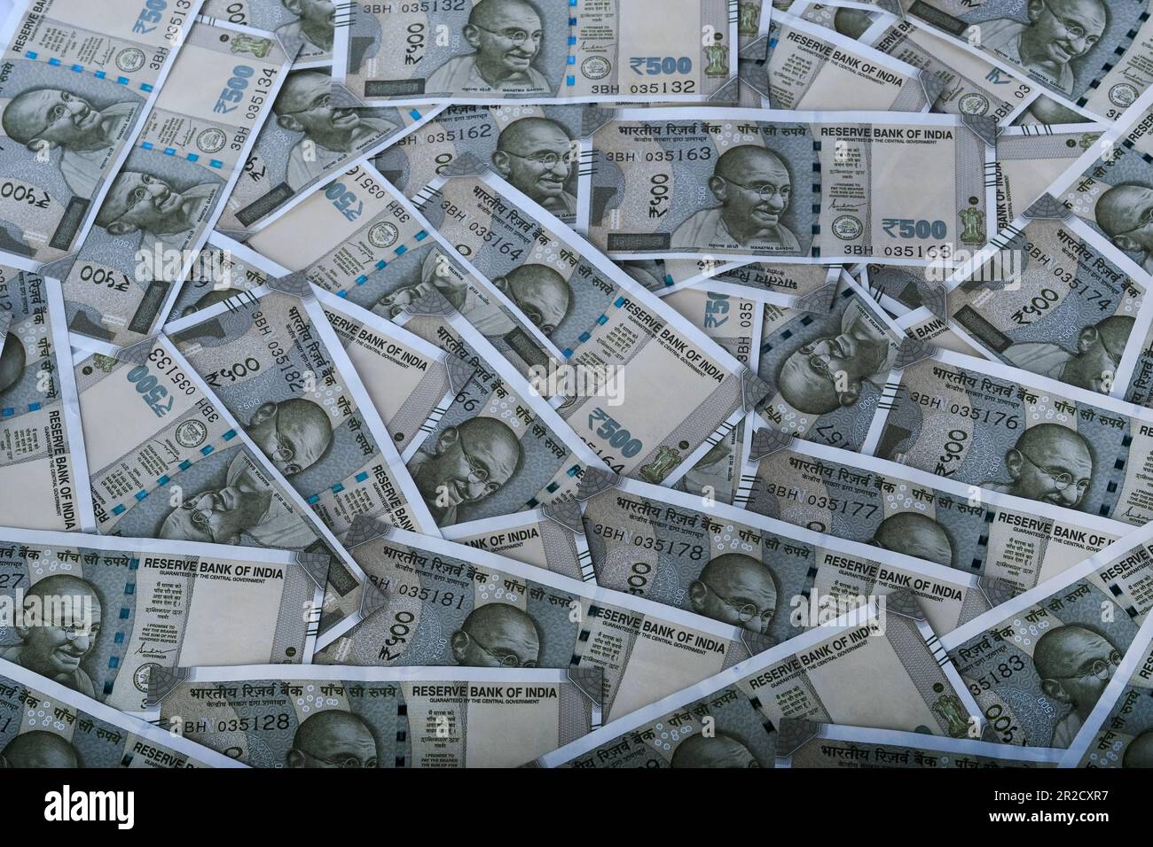 16 May 2023, Pune, India, Indian currency 500 rupees banknotes ...