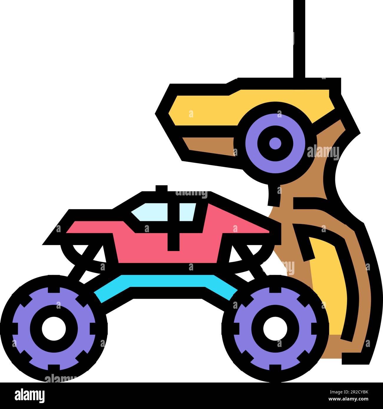 remote controlled toy child game play color icon vector illustration ...