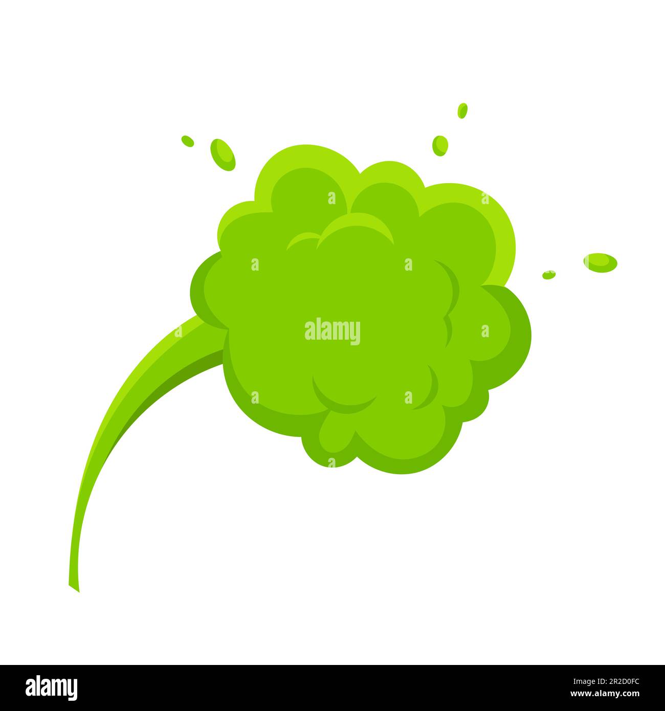 Smelling green cartoon smoke or fart clouds flat style design vector ...