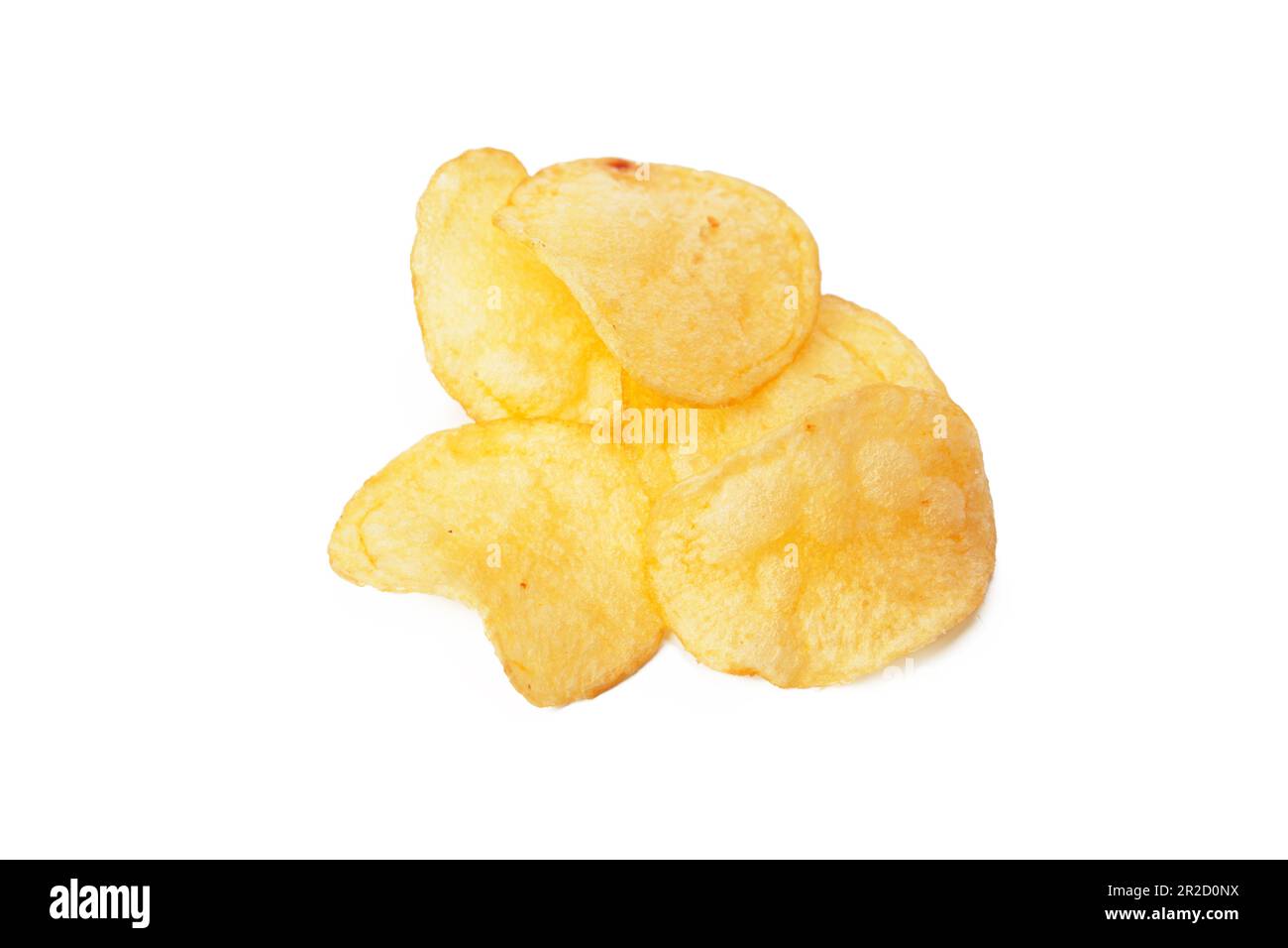 Potato chips isolated on white Stock Photo - Alamy