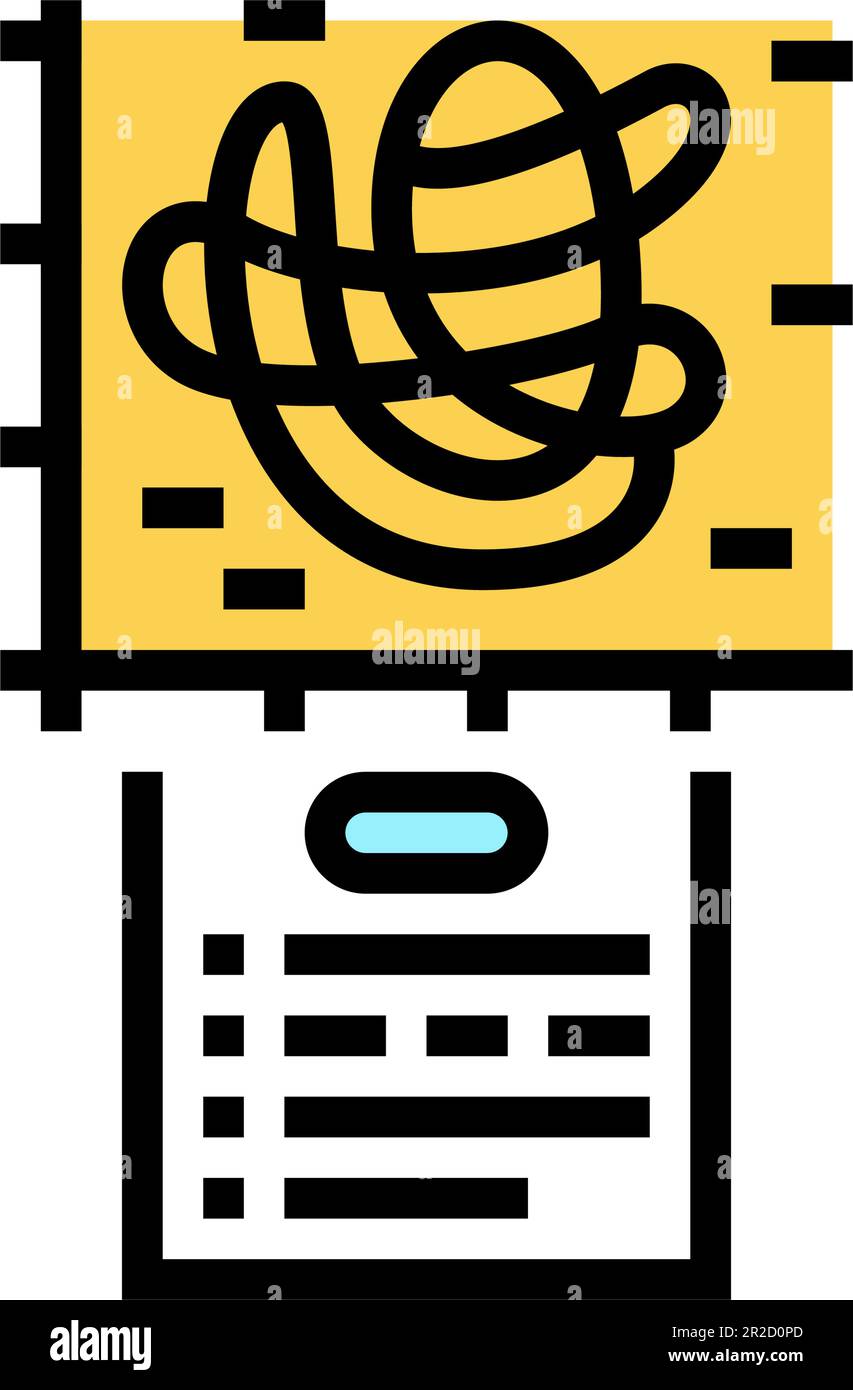 chaos theory math science education color icon vector illustration ...