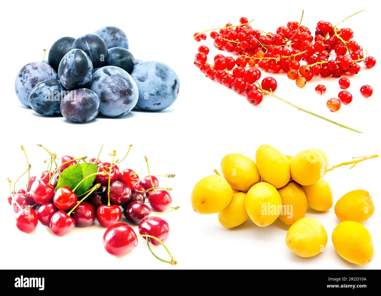assorted fruits collage on white background Stock Photo - Alamy