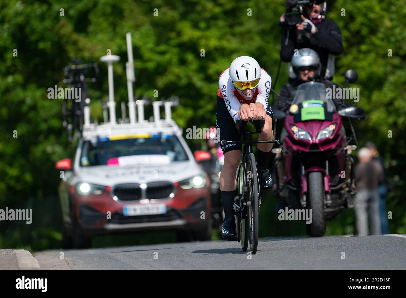 Stage winner Benjamin Thomas rides in the stage 3 15.9 km time trail at ...