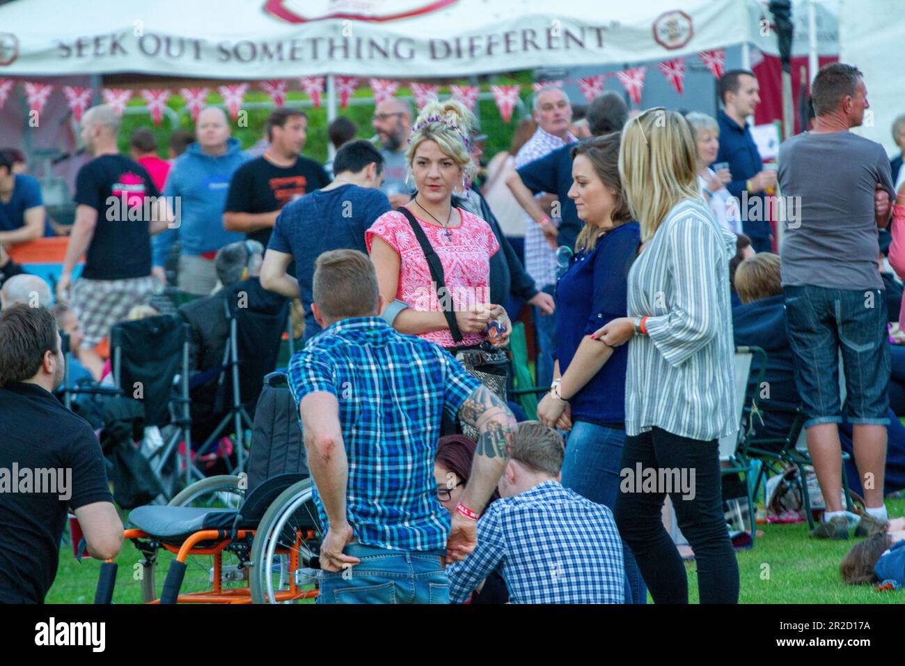 Young women and men at the 2016 Stradisphere music festival in rural ...