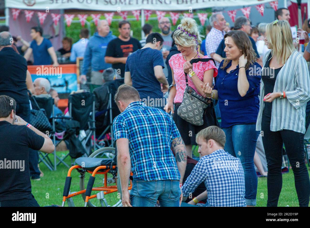 Young women and men at the 2016 Stradisphere music festival in rural ...