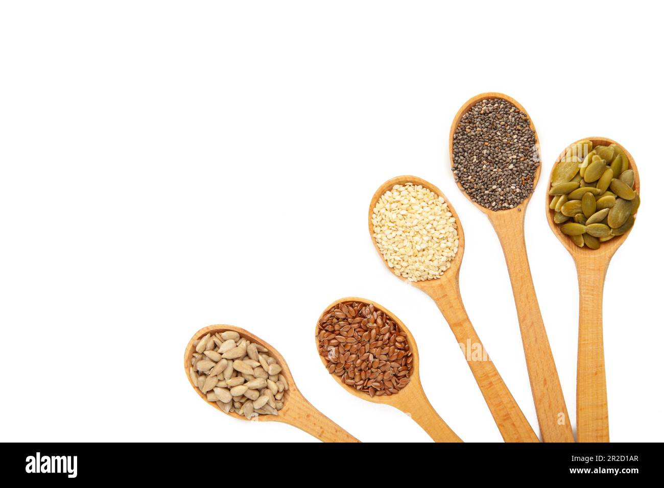 Healthy superfood: sesame, pumpkin seeds, sunflower seeds, flax seeds ...