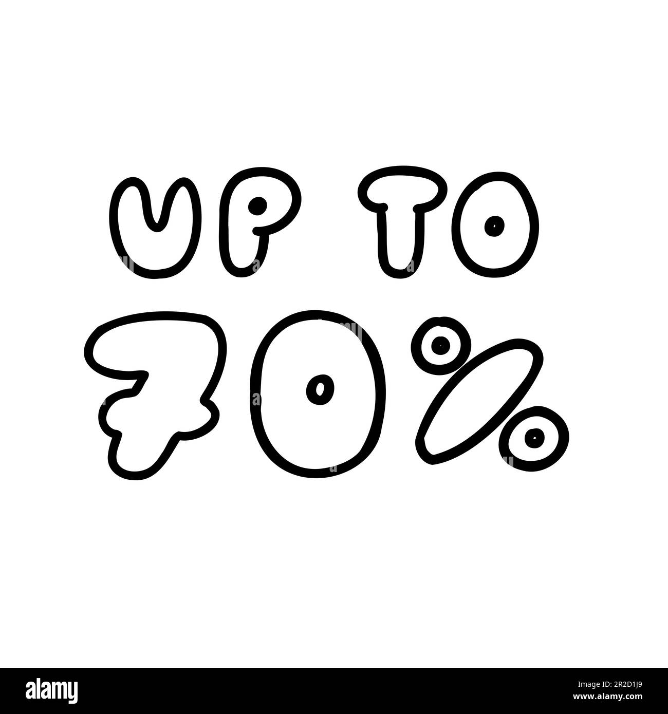 Hand drawn sale up to 70 percent ink discount logo special offer ...