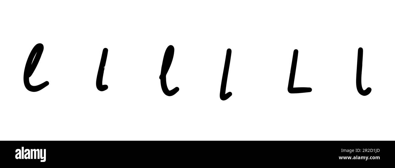 Scribble simple black english latin L alphabet letter symbol. Vector ...