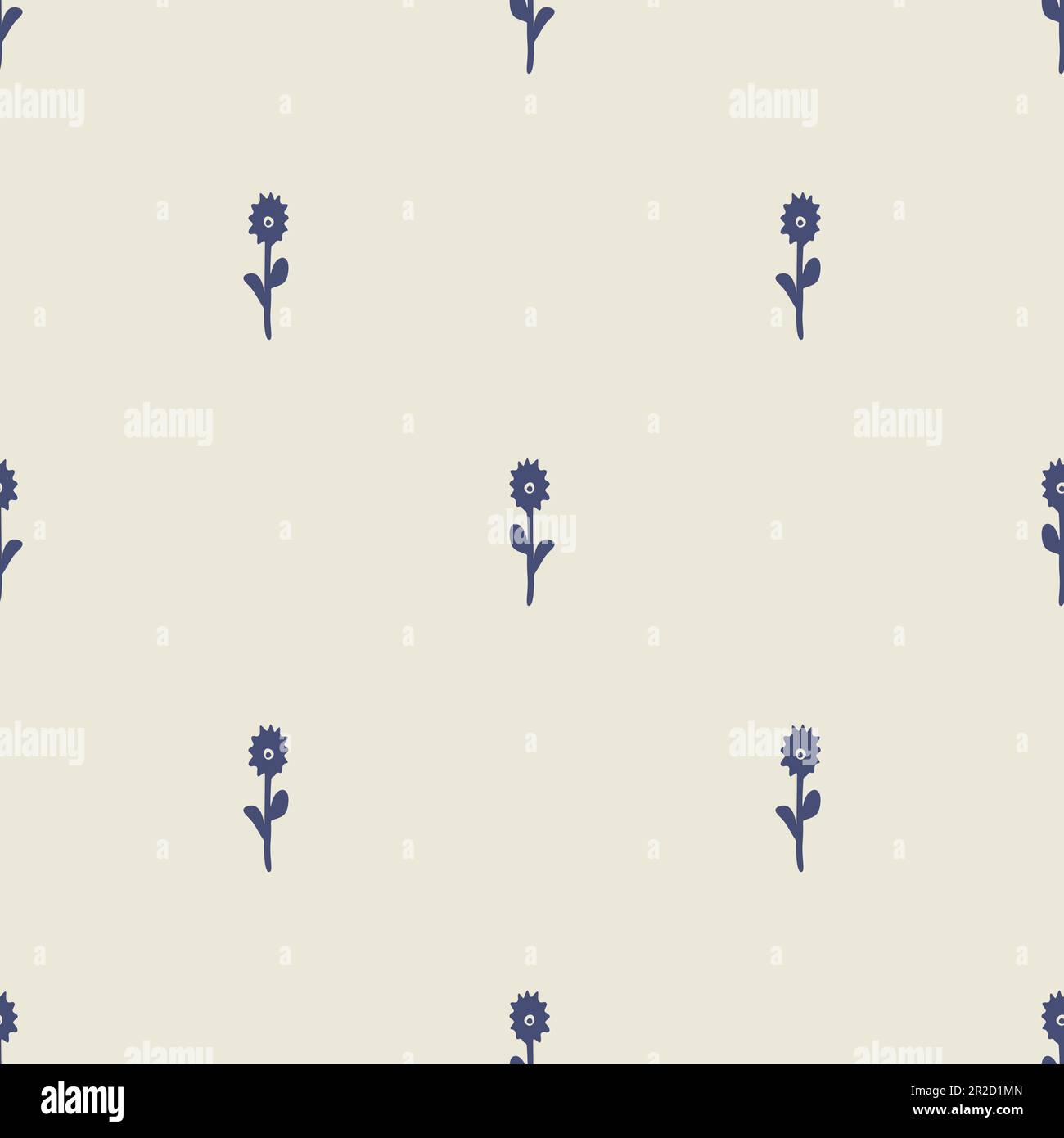 Quirky floral lino cut motif vector pattern. Seamless decoration of ...