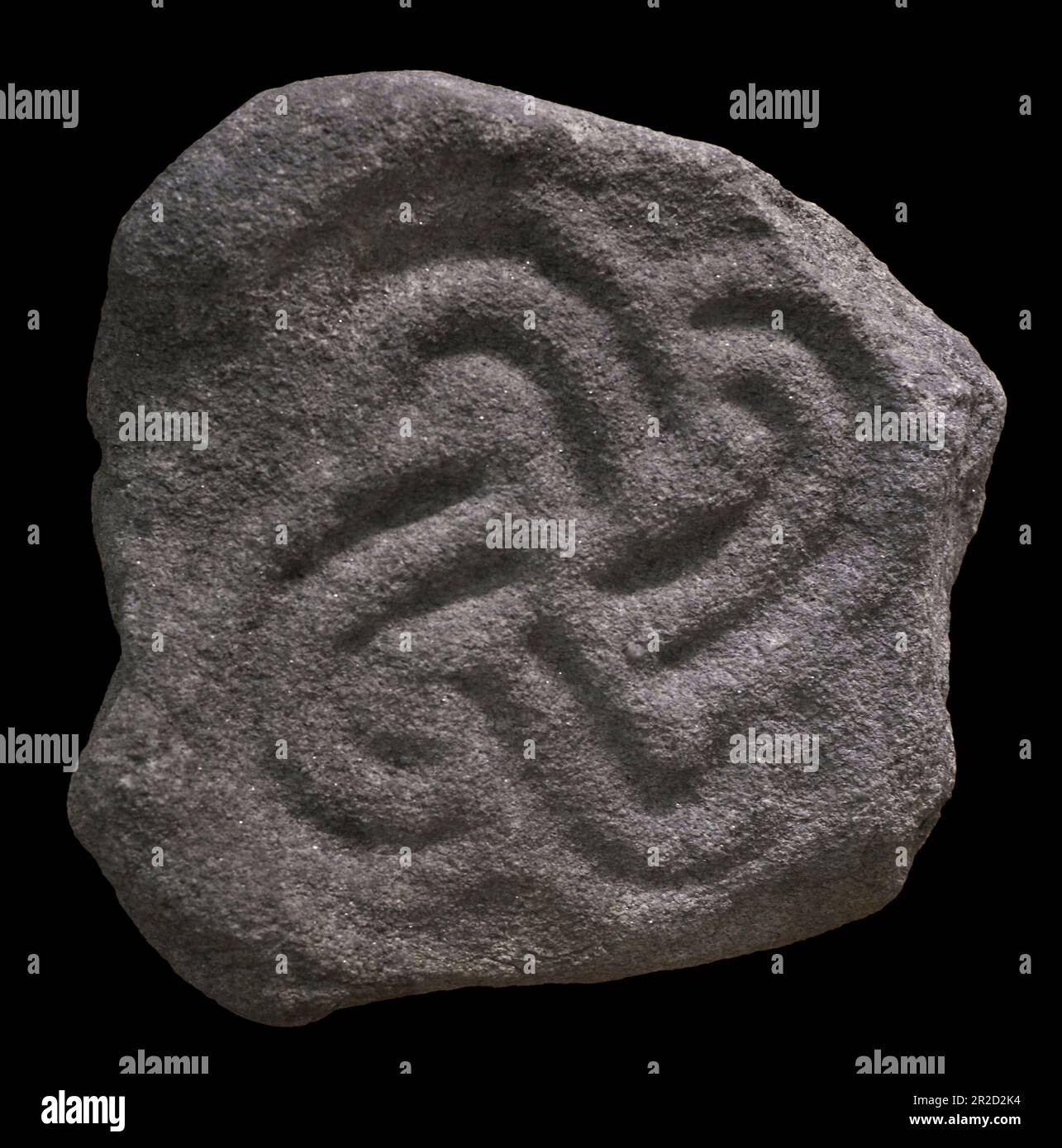 Prehistory. Iron Age. Architectural element depicting a tetraskelion ...