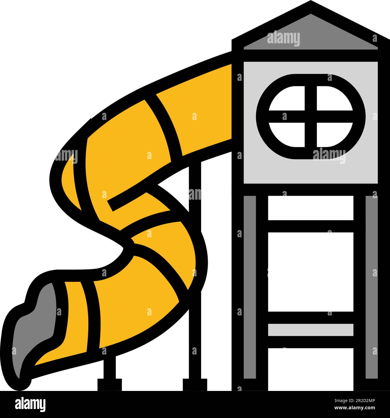 tube slide park outdoor kid play color icon vector illustration Stock ...