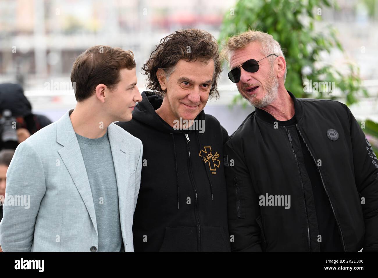 (left to right) Tye Sheridan, Jean-Stephane Sauvaire and Sean Penn ...