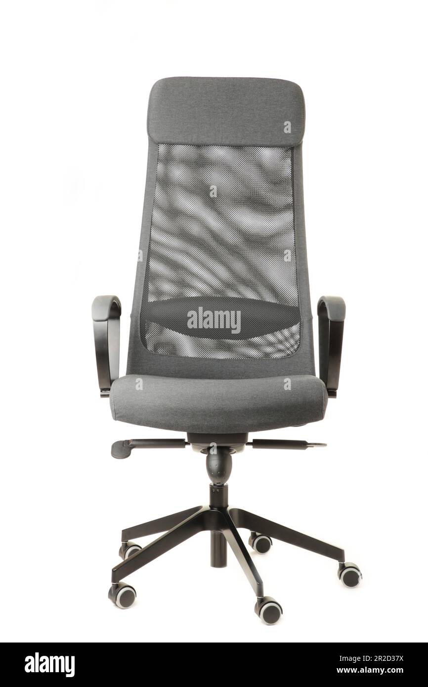 Grey office chair isolated on white background. Top view Stock Photo ...