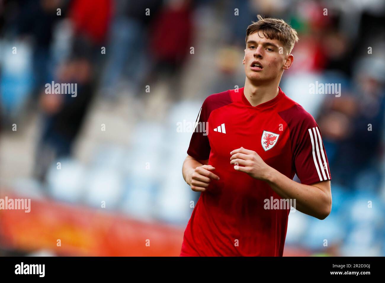 Budapest, Hungary, 17 May 2023. Dylan Lawlor of Wales reacts during the ...