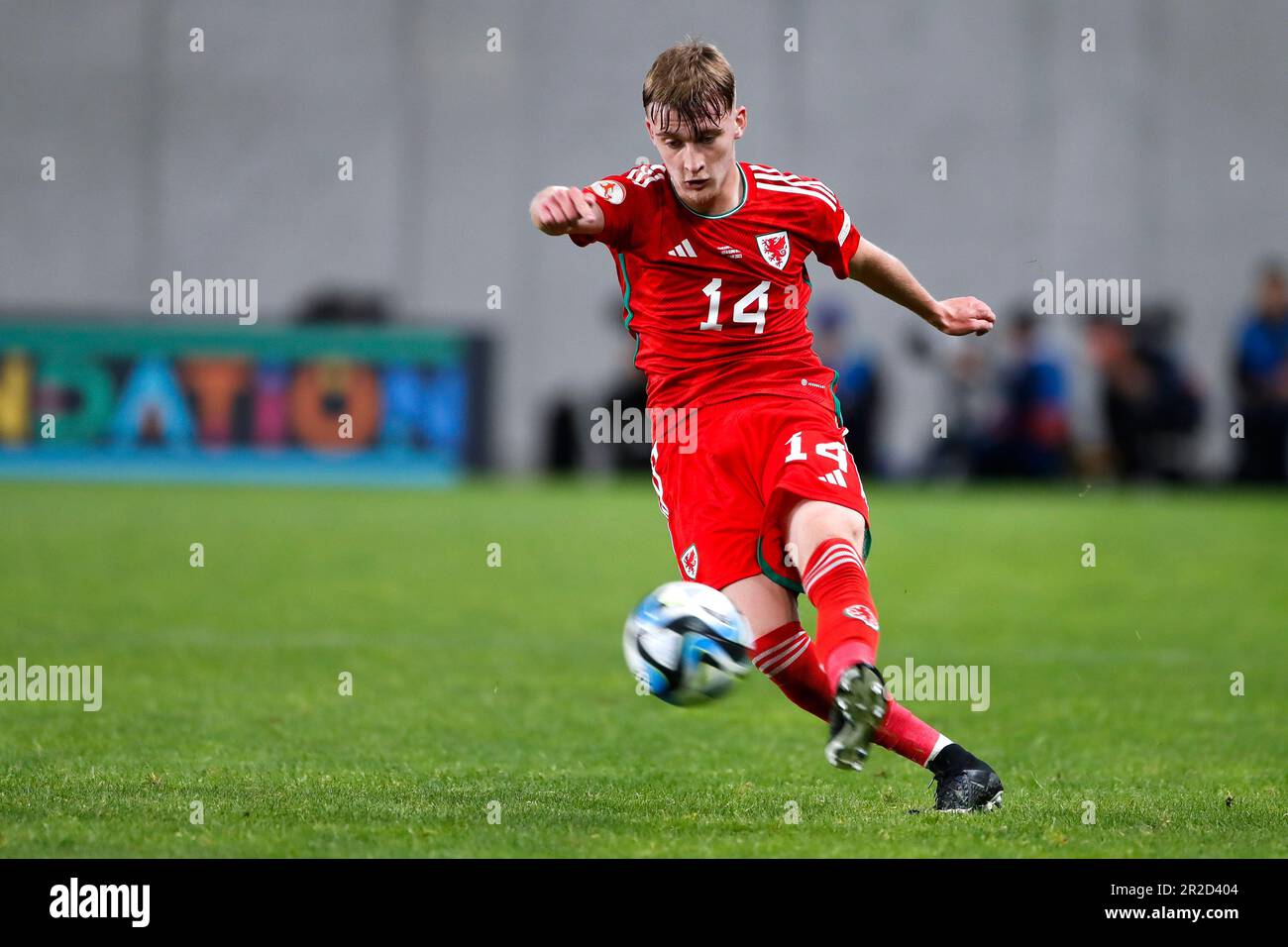 Budapest, Hungary, 17 May 2023. Joshua Beecher of Wales crosses the ...