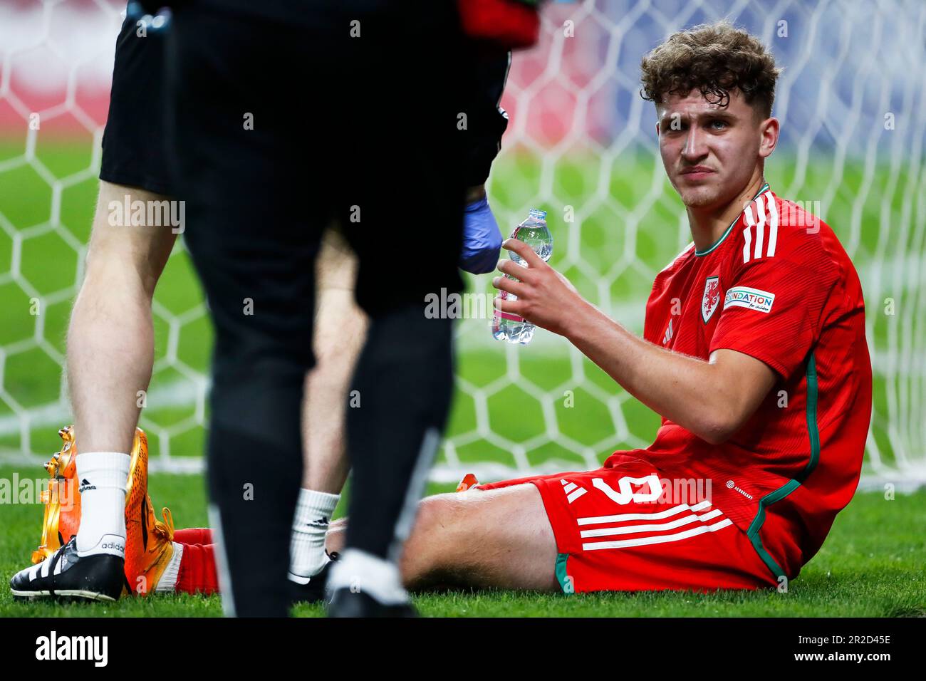 Budapest, Hungary, 17 May 2023. Iwan Morgan of Wales reacts during the ...