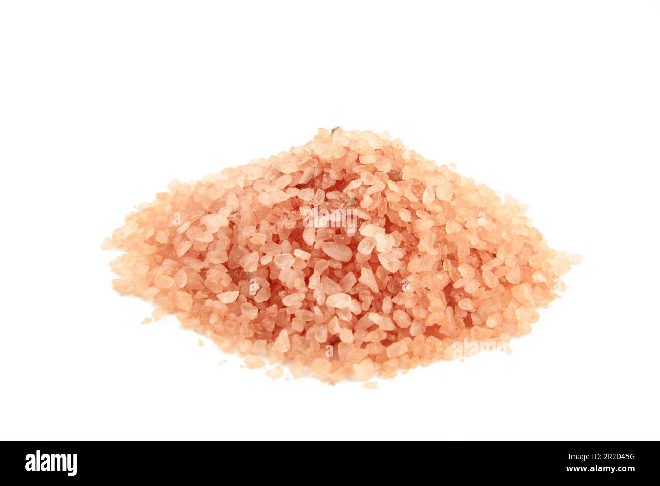 Himalayan yellow salt isolated on white background. Top view Stock ...