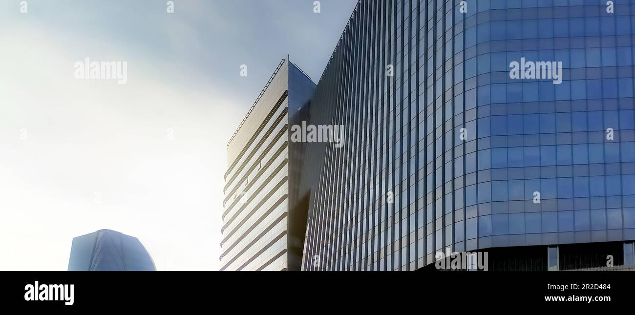 Modern glass office building. Exterior office glass building. Modern ...