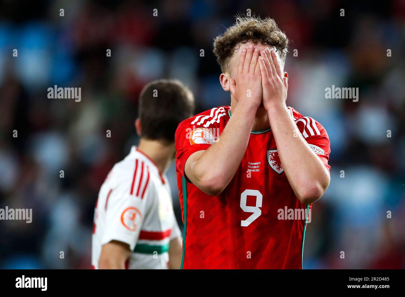 Budapest, Hungary, 17 May 2023. Iwan Morgan of Wales reacts during the ...