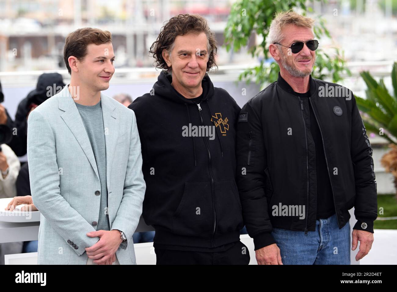 (left to right) Tye Sheridan, Jean-Stephane Sauvaire and Sean Penn ...