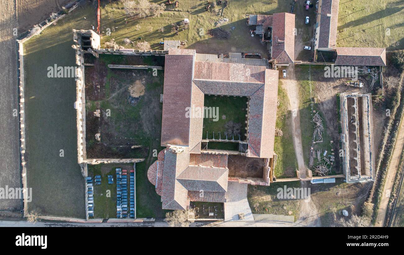 Santa MarÃ­a de Sandoval Monastery zenital view Stock Photo - Alamy