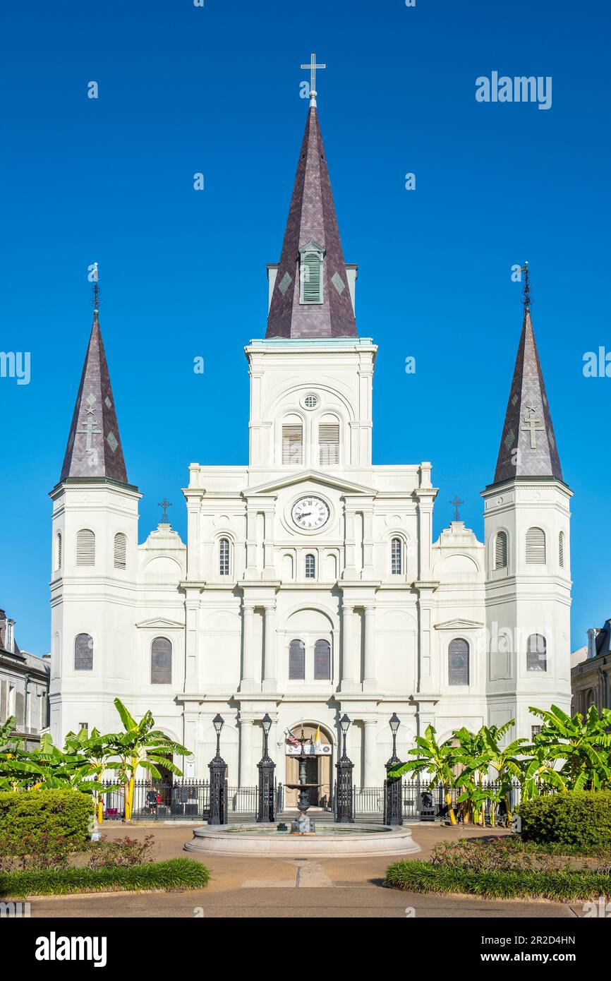 Saint Louis Cathedral on Jackson Square, New Orleans, Louisiana Stock ...