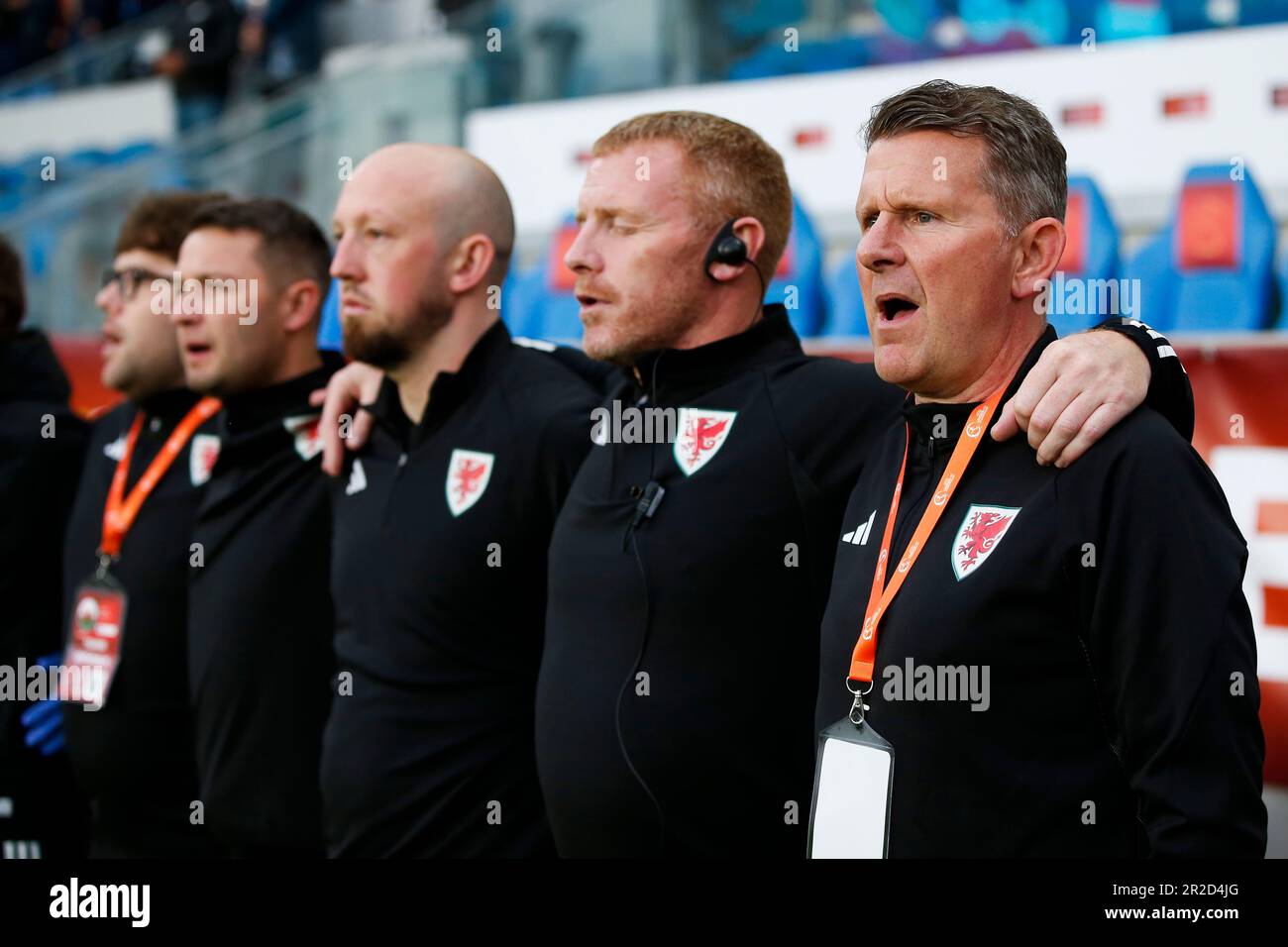 Budapest, Hungary, 17 May 2023. Head Coach Craig Knight of Wales reacts ...