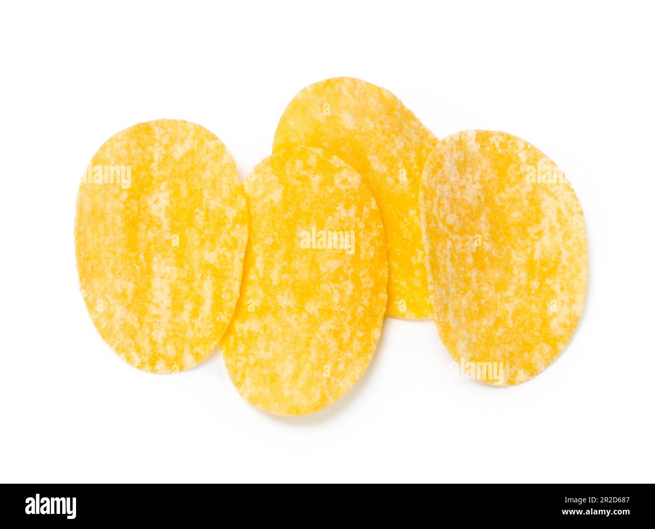 yellow potato chips isolated on white Stock Photo - Alamy