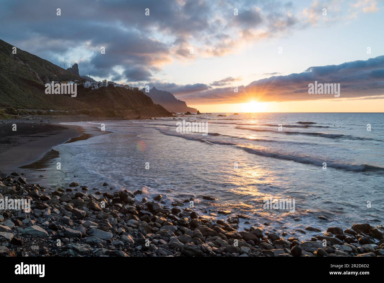 Sunset at Playa de Almaciga in Tenerife Stock Photo - Alamy