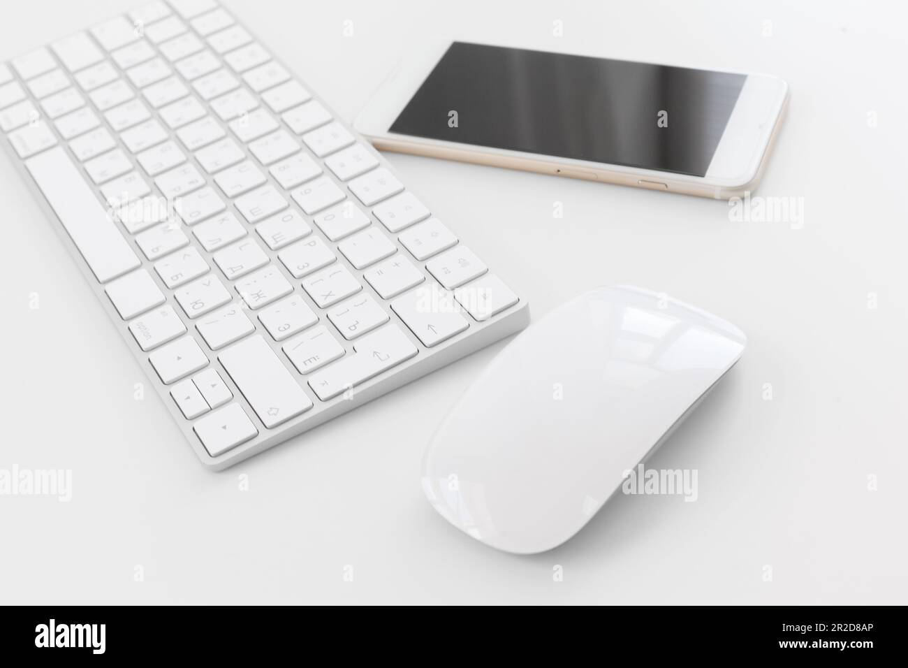 Office table with keyboard Stock Photo - Alamy