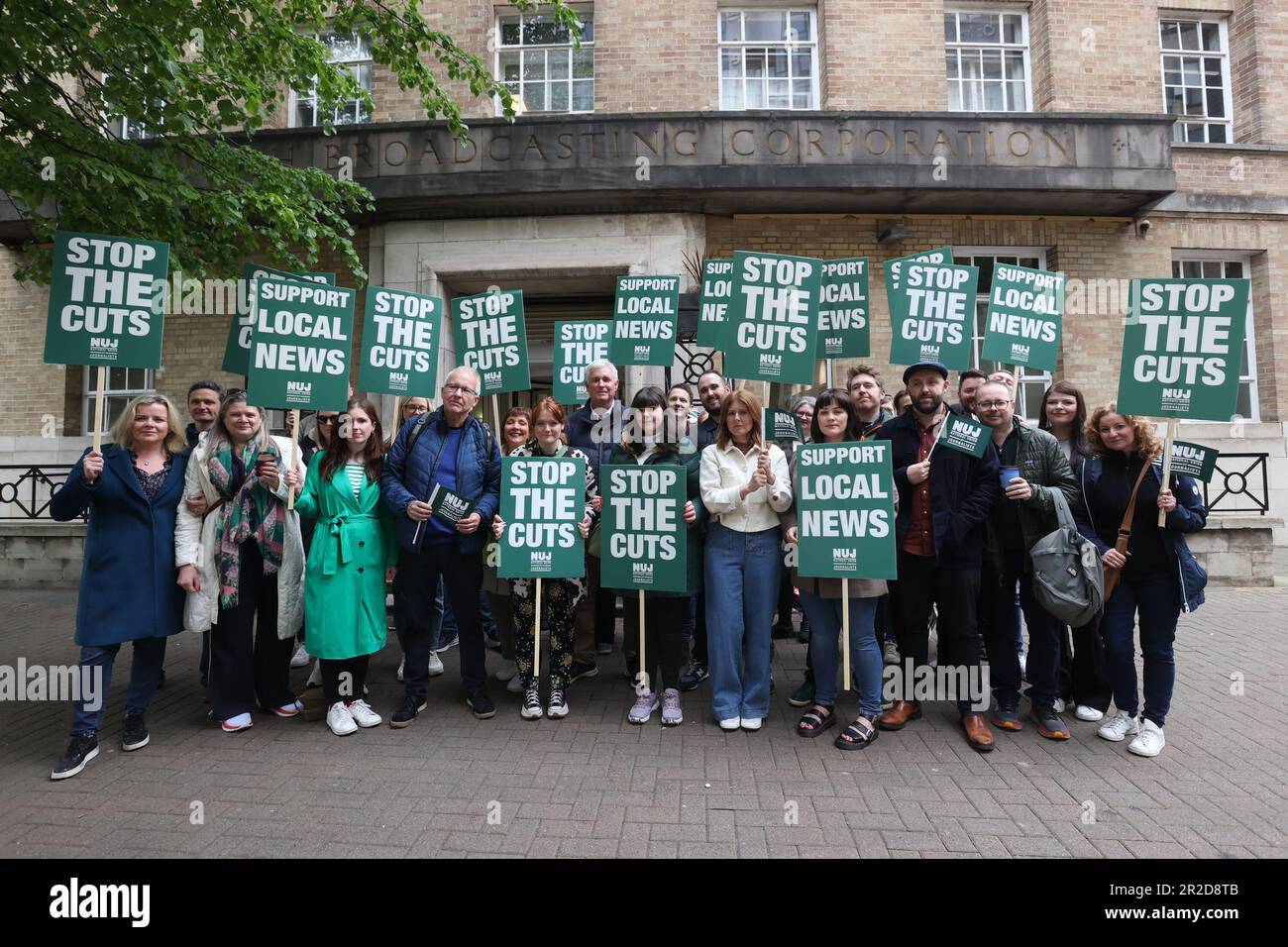 BBC NI journalists on the picket line at BBC NI, Broadcasting House in ...